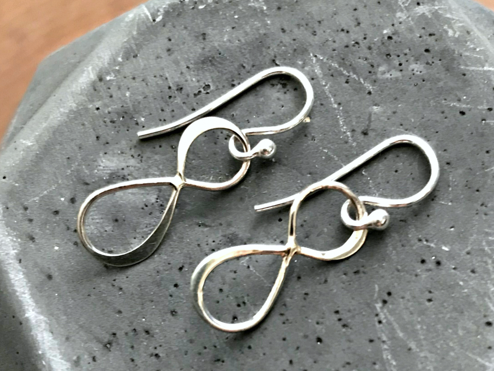 Silver infinity Earrings, Everyday dangle infinity Earrings, Sterling ...