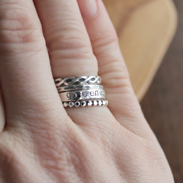Custom Sterling Silver Stacking Rings, Personalized Rings, Mommy Rings ...
