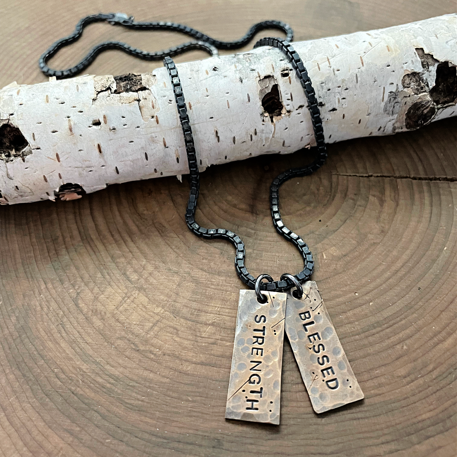 Personalized Men's Necklace, Bronze And Silver Tag - Arlo Necklace | 2 ...