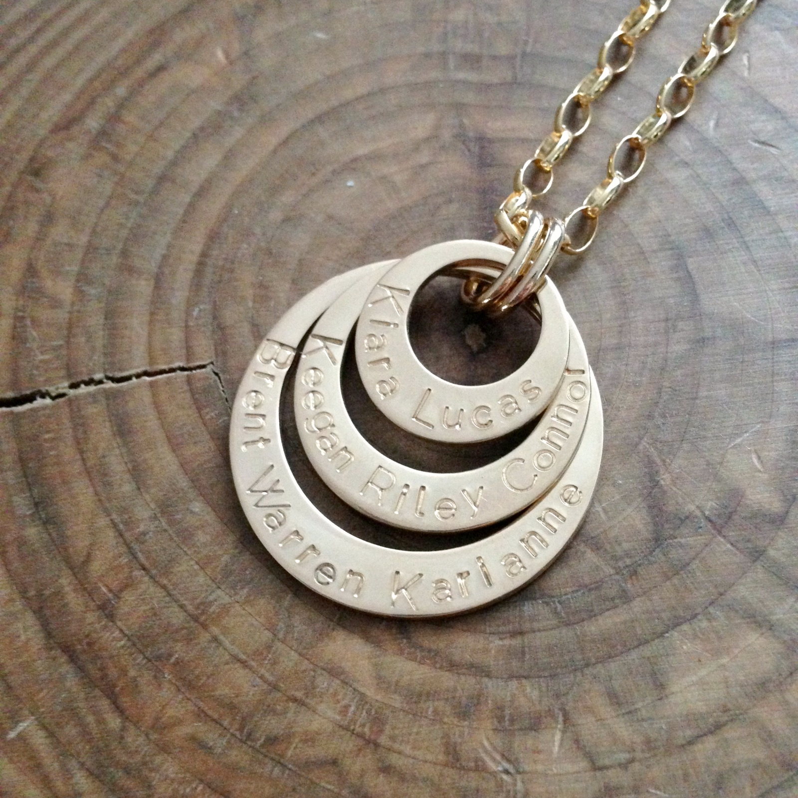 Personalized Necklace Gold Family Necklace Custom Carolyn Necklace