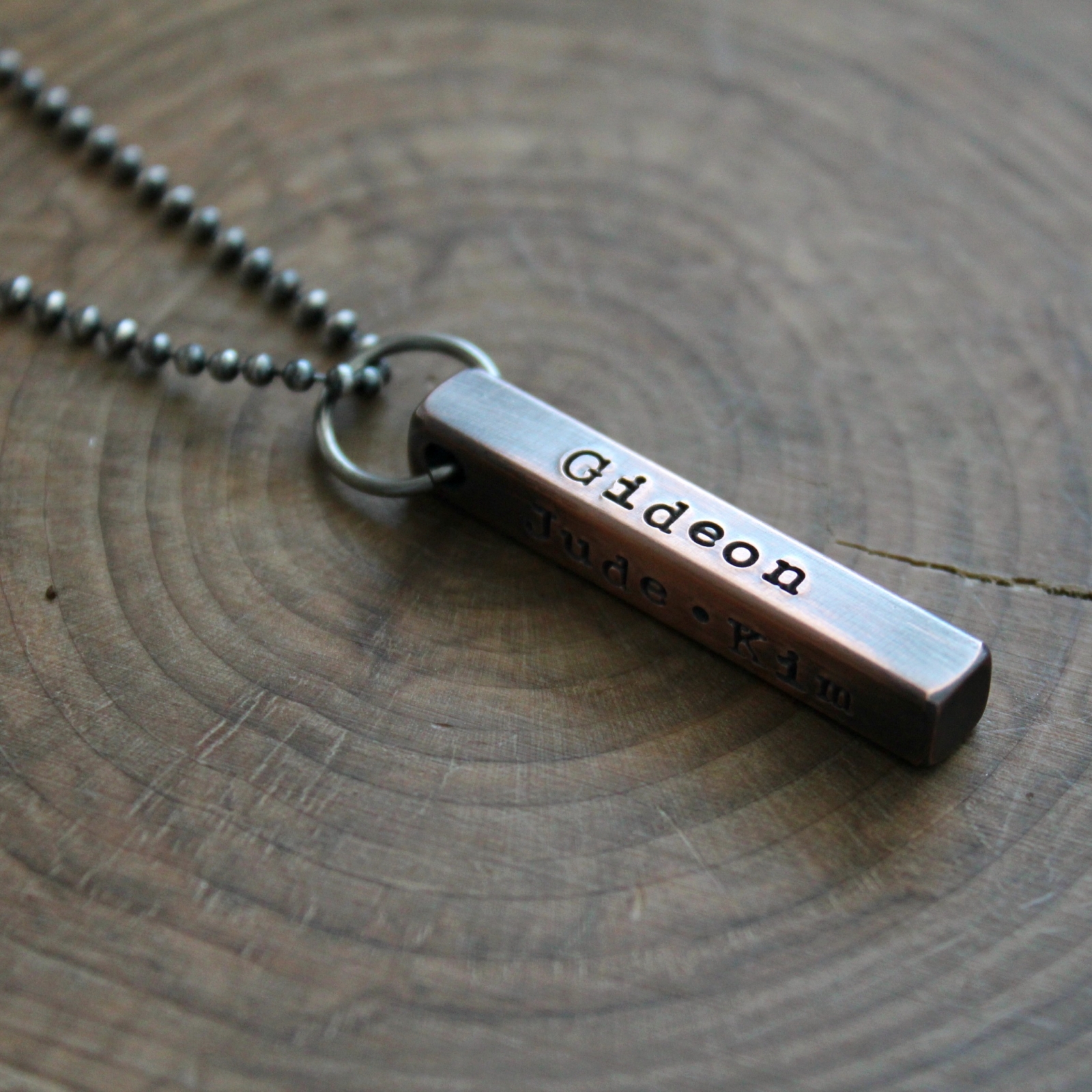 Men's Personalized Mixed Metal Bar Necklace, Custom Jude Necklace | 2 ...