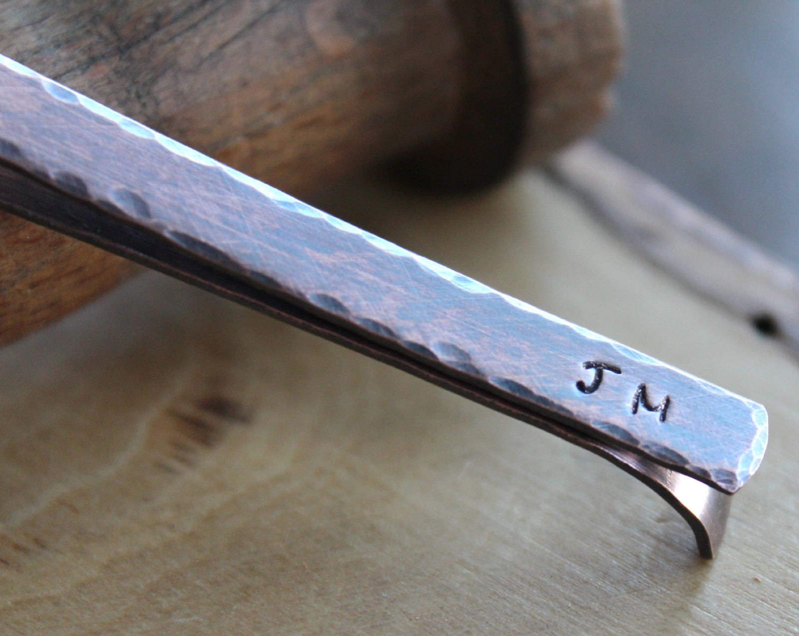 Personalized Rustic Copper Tie Bar With Secret Message, Men's Tie Clip ...